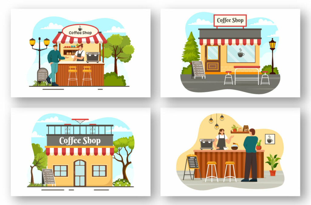 12 Coffee Shop Illustration - MasterBundles