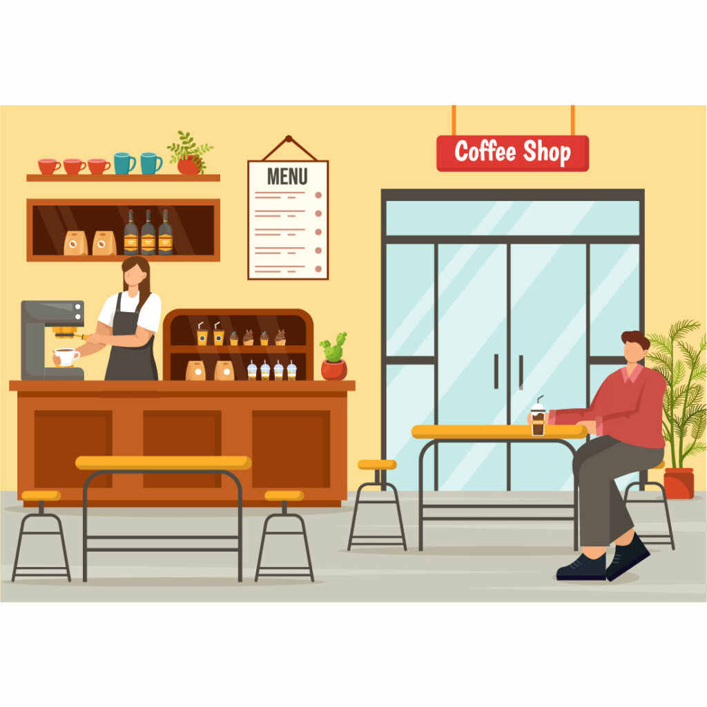 12 Coffee Shop Illustration - MasterBundles