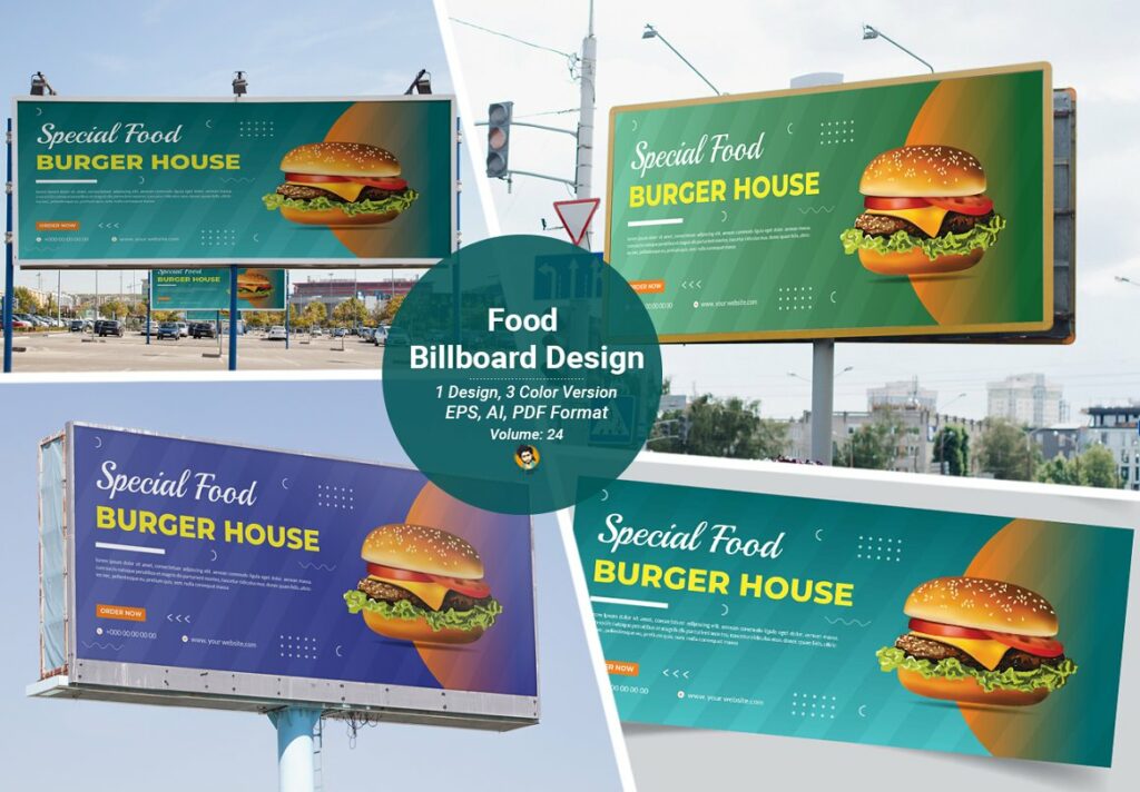 Modern Fast Food Billboard Design - MasterBundles