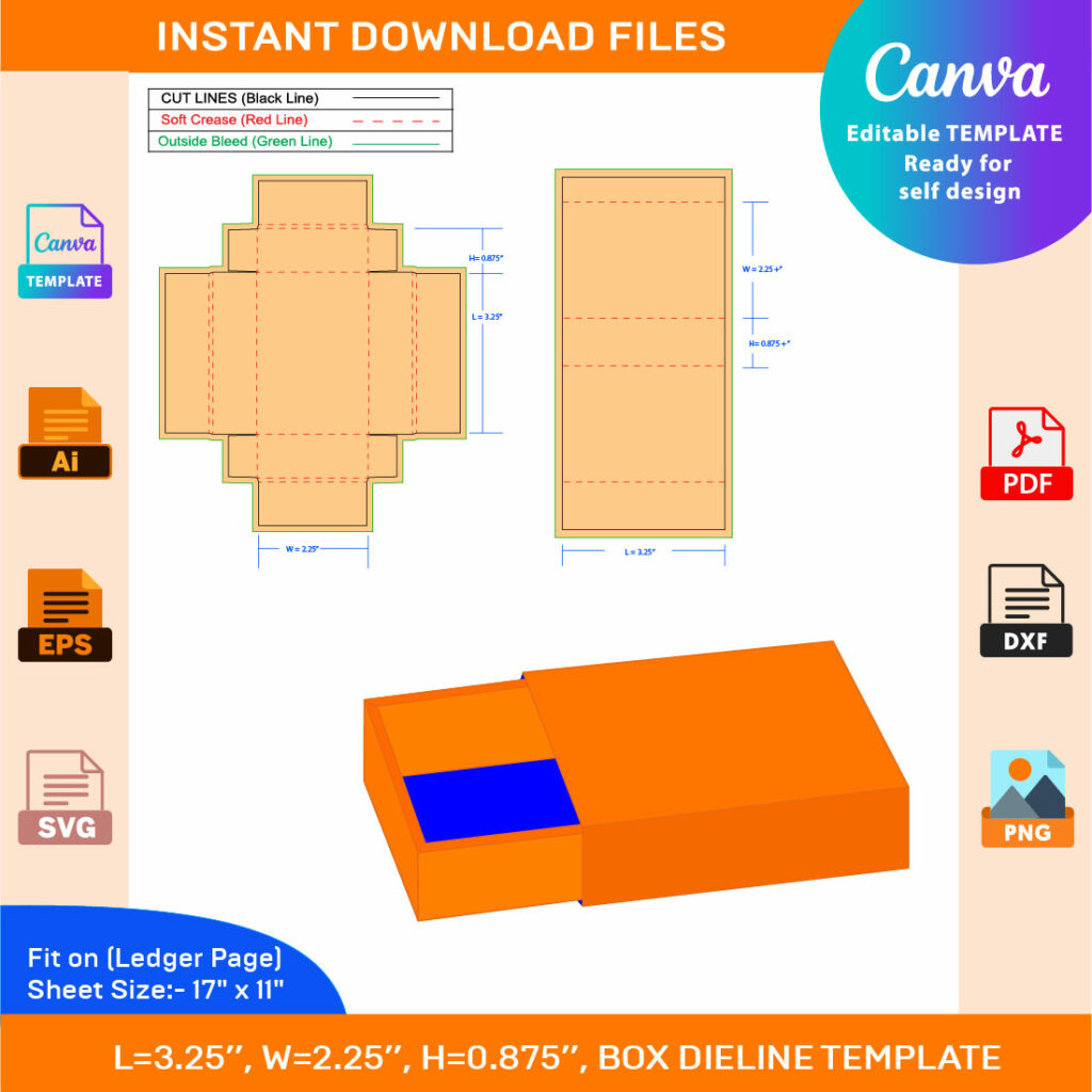 Customized Match Box, Dieline Template, SVG, EPS, PDF, DXF, Ai, PNG, JPEG - MasterBundles