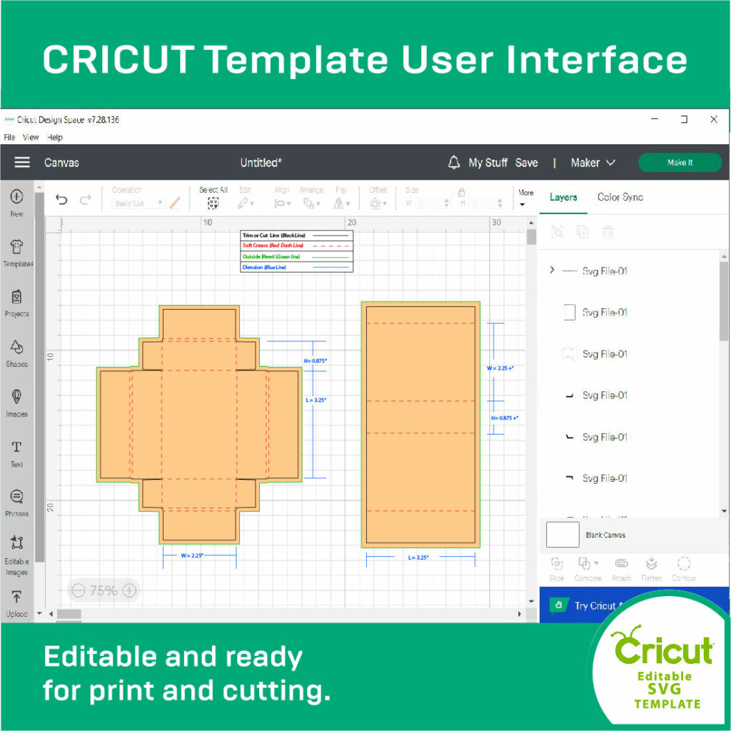 Customized Match Box, Dieline Template, SVG, EPS, PDF, DXF, Ai, PNG ...