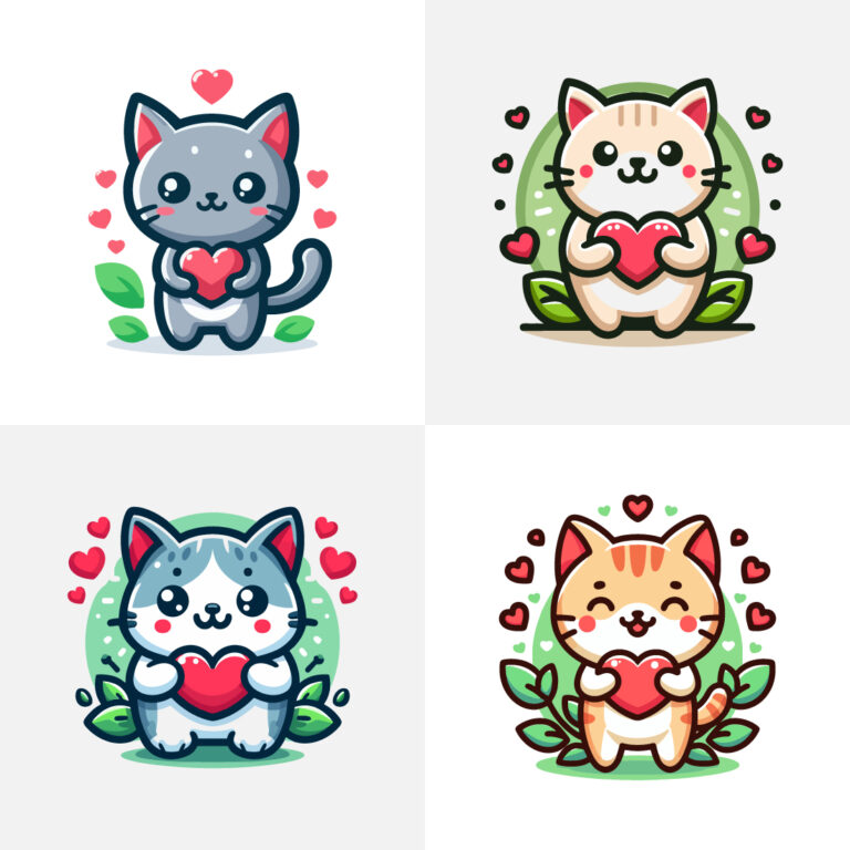Cute Cat Logos - MasterBundles