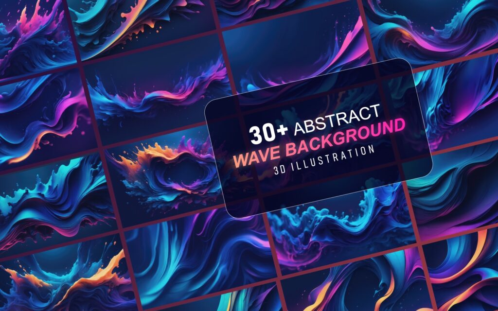 30+ Abstract wave background illustration set - MasterBundles