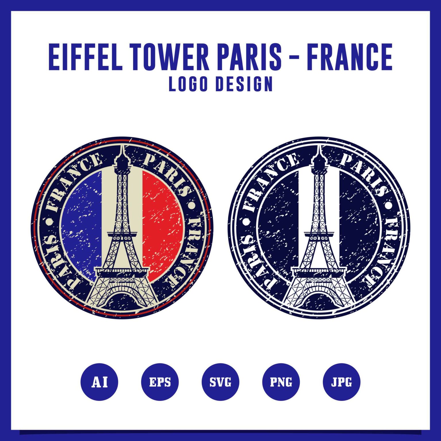 Eiffel tower paris france logo design - $4 - MasterBundles