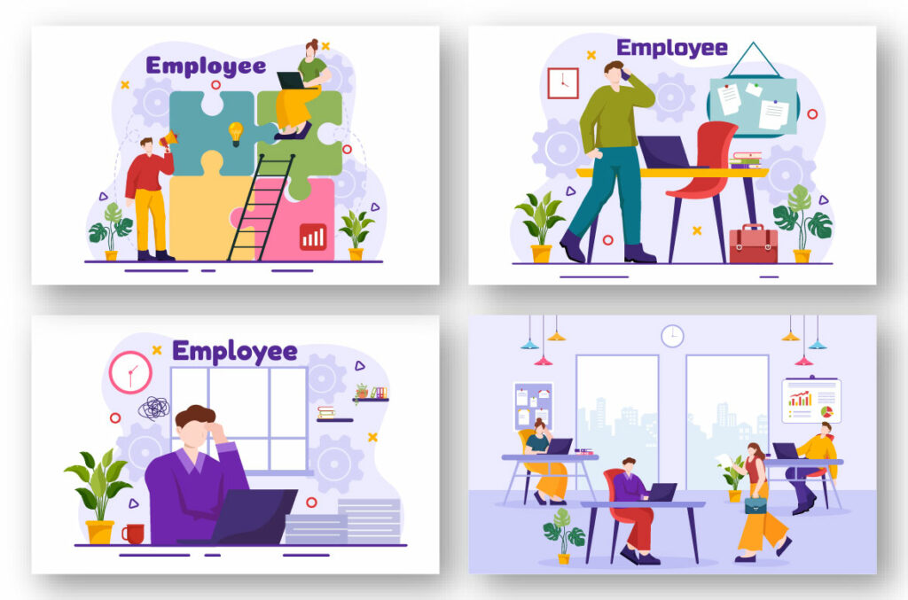 12 Employee Business Illustration - MasterBundles