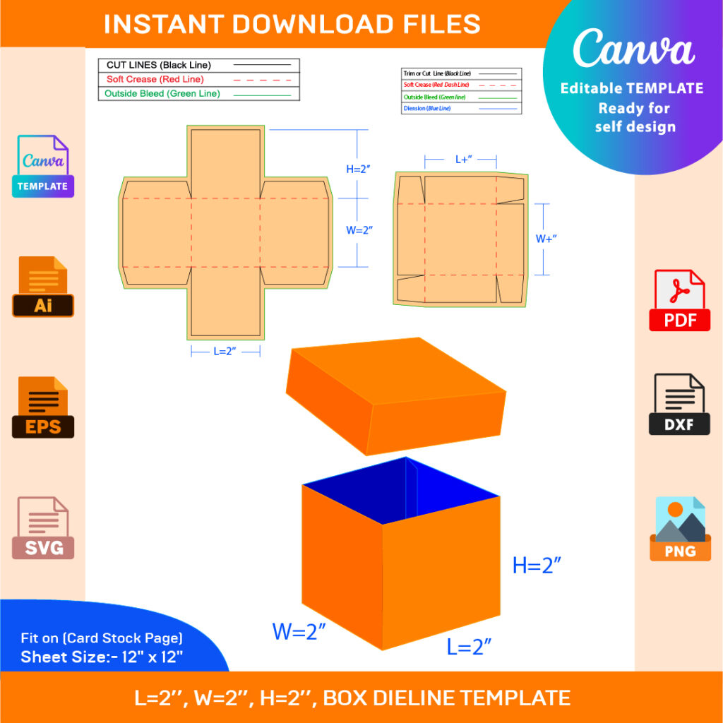 Explasion Box, Storage Box Dieline Template SVG, Ai, EPS, PDF, DXF, JPG ...