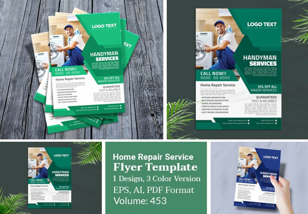 Handyman Home Repair Flyer Template - MasterBundles