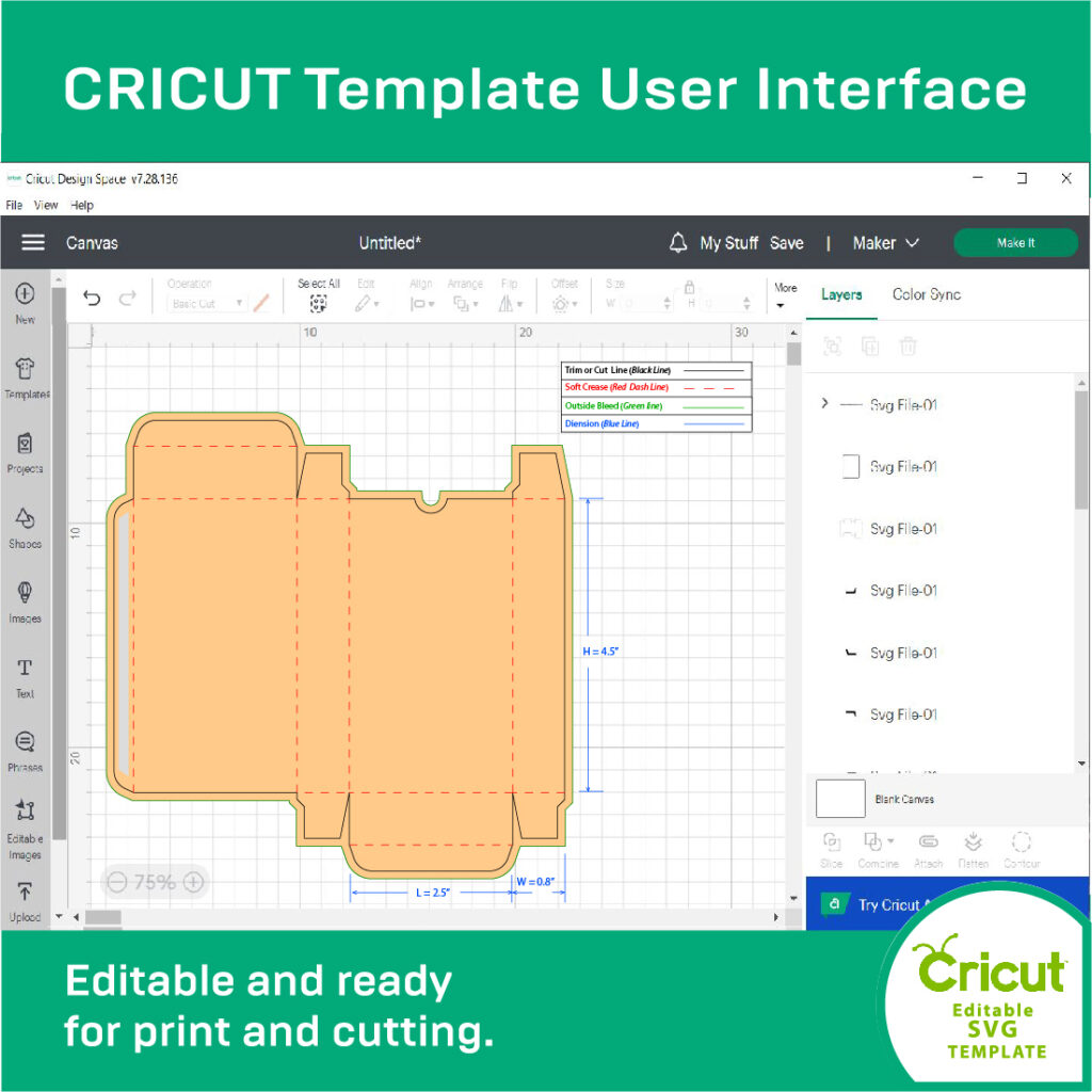 Gift Box, Rectangular Box, Dieline Template, SVG, EPS, PDF, Ai, PNG, JPEG - MasterBundles