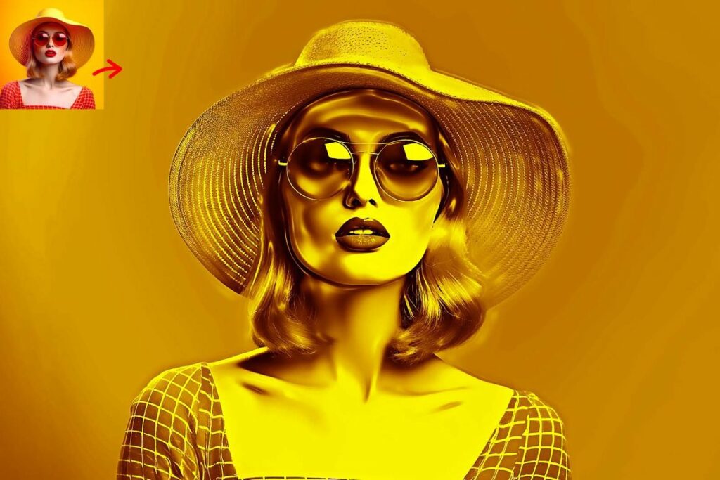 Gold Photo Effect Photoshop Action - MasterBundles