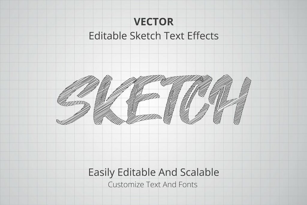 Illustrator Sketch Text Effect - MasterBundles