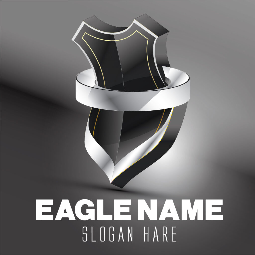 isolated shield 3D vector design. Create your own text on ribbon ... isolated shield 3D vector design. Create your own text on ribbon ...