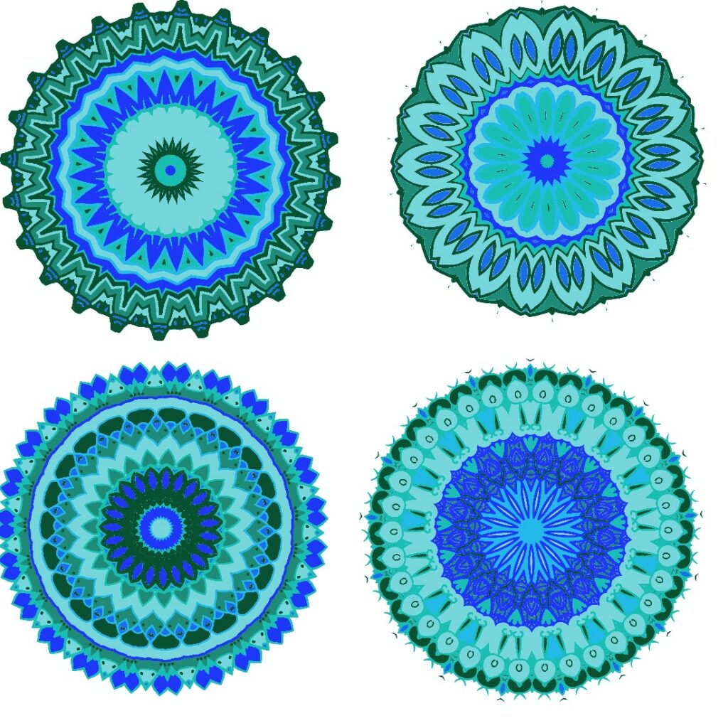 Seafoam Mandala Sticker Set of 12 - MasterBundles