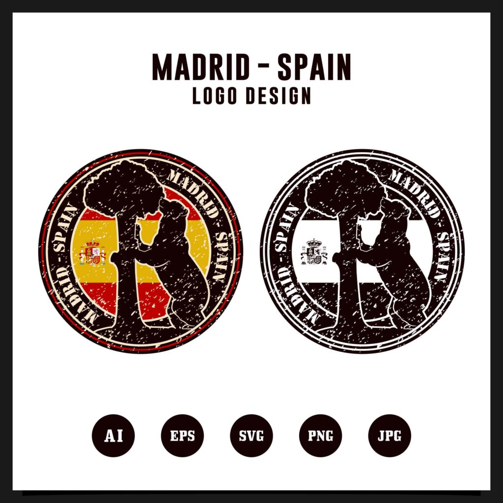Madrid spain vector logo design collection - $4 - MasterBundles