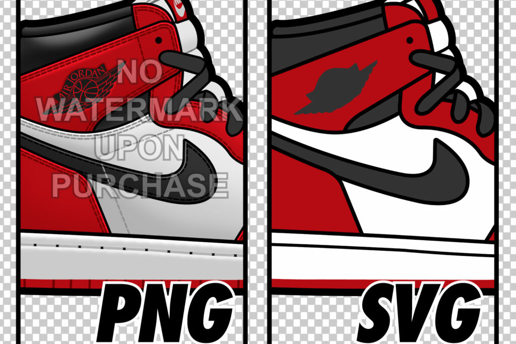Air Jordan 1 Chicago Side View Pack JPEG PNG SVG files - MasterBundles