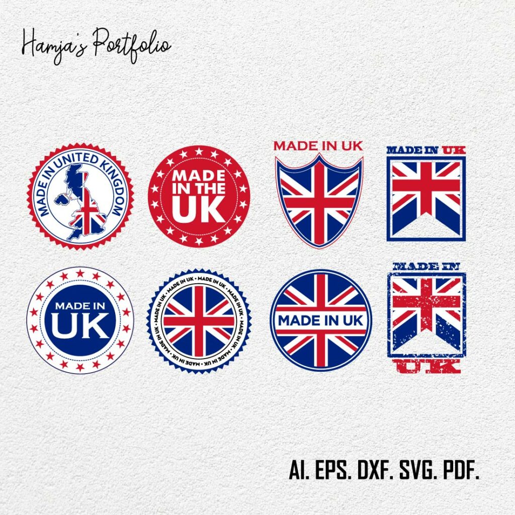 Made in UK SVG Label | Made in The Uk EPS Vector | Made in England ...