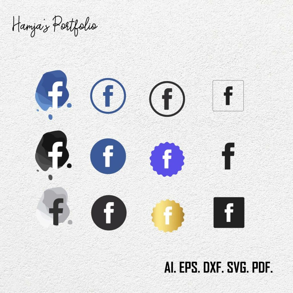 Facebook logo, Facebook digital file, Facebook Svg, Sticker making ...