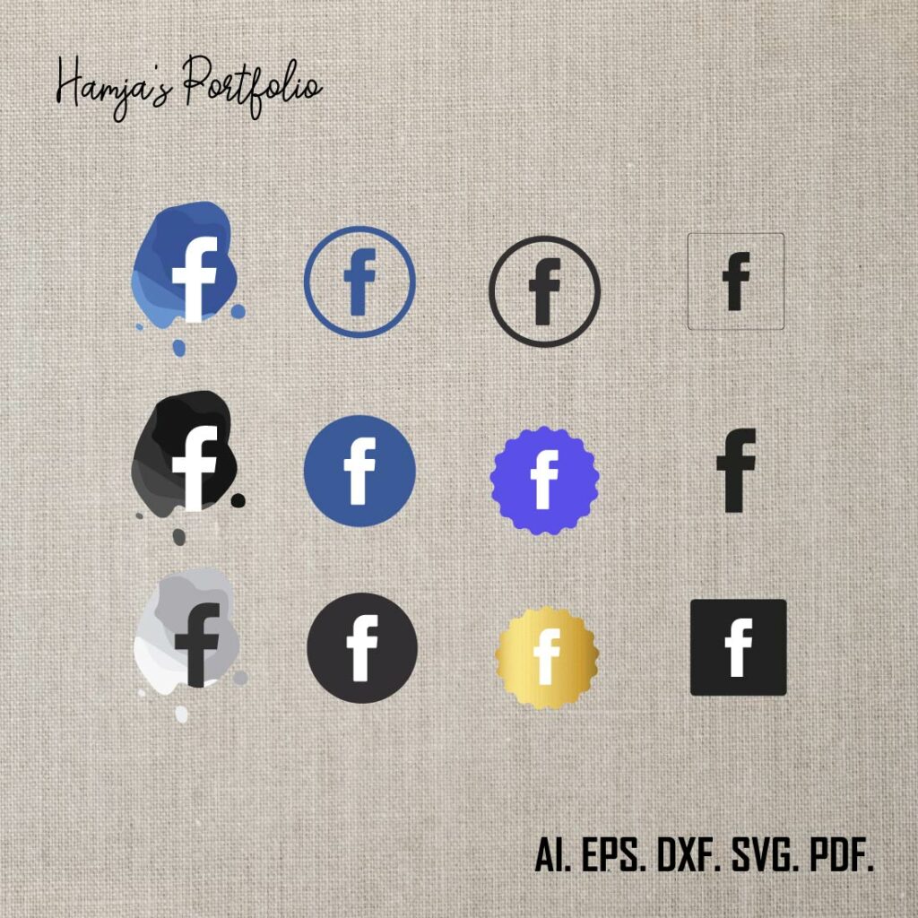 Facebook logo, Facebook digital file, Facebook Svg, Sticker making ...