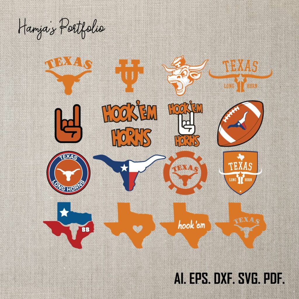 Texas Longhorns Logo SVG, Football Team SVG ll Sport vector logo design ...