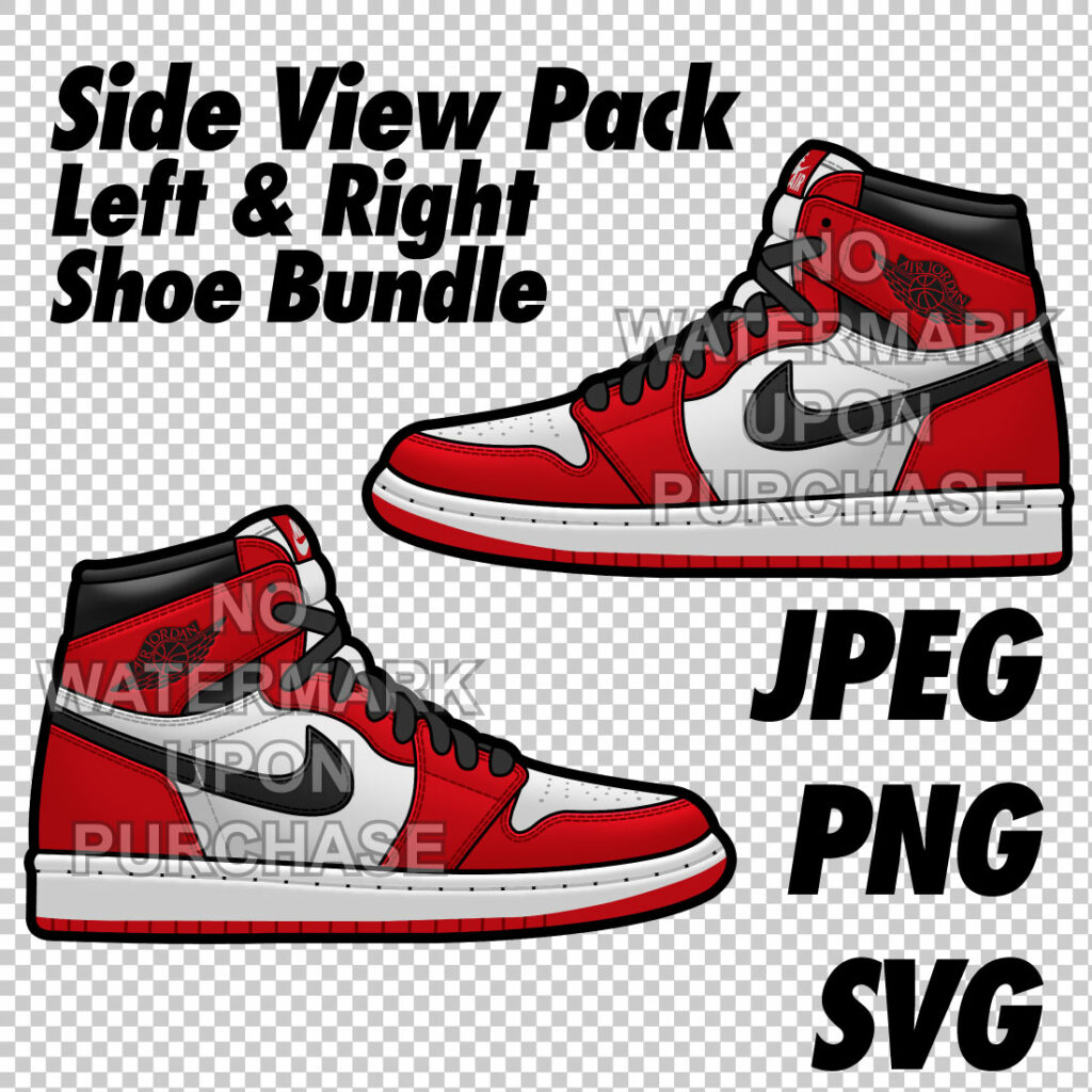 Air Jordan 1 Chicago Side View Pack JPEG PNG SVG files - MasterBundles