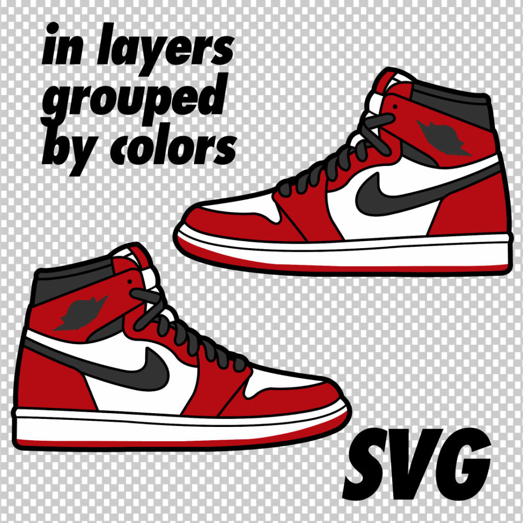 Air Jordan 1 Chicago Side View Pack JPEG PNG SVG files - MasterBundles