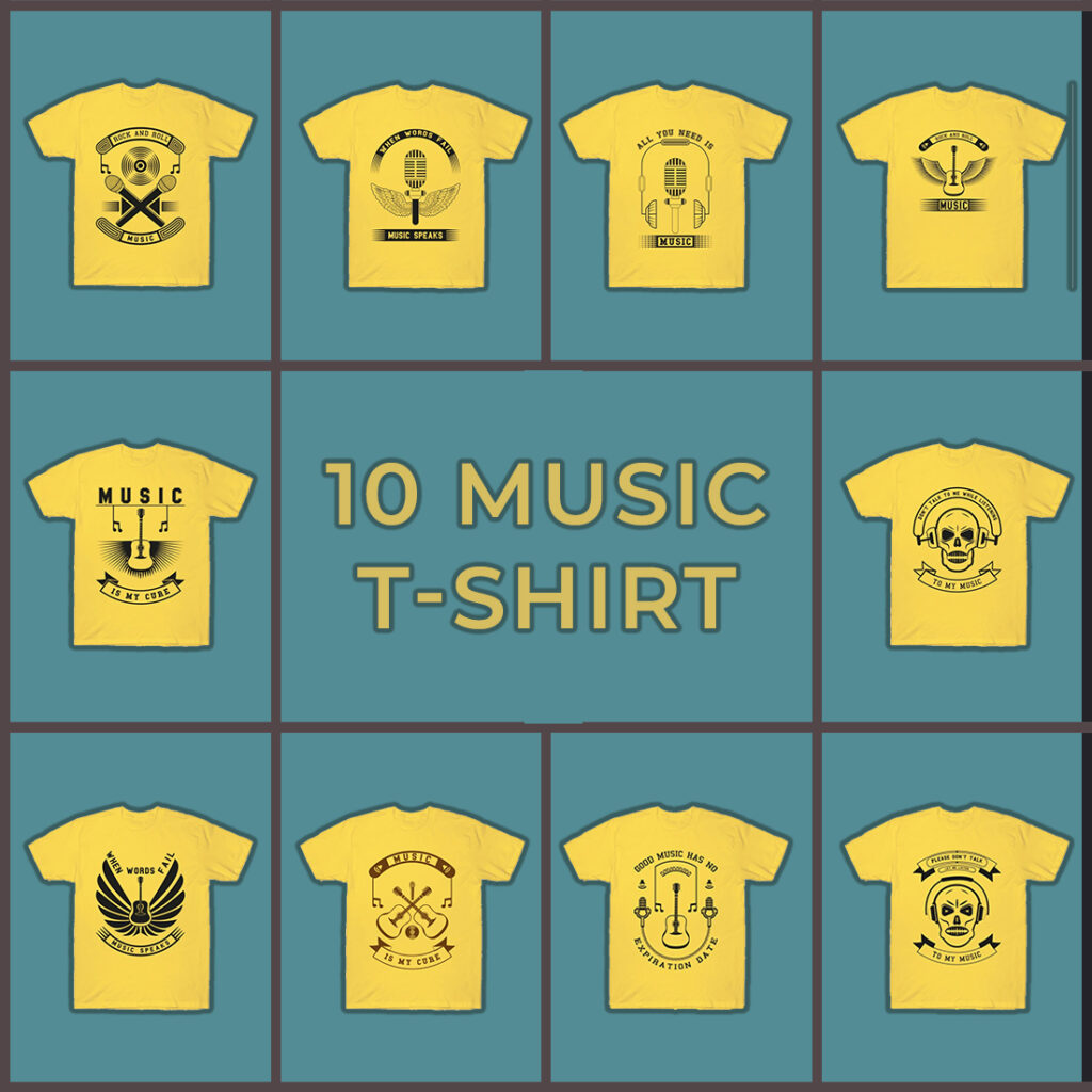 10 Music T Shirt Designs Bundle - MasterBundles