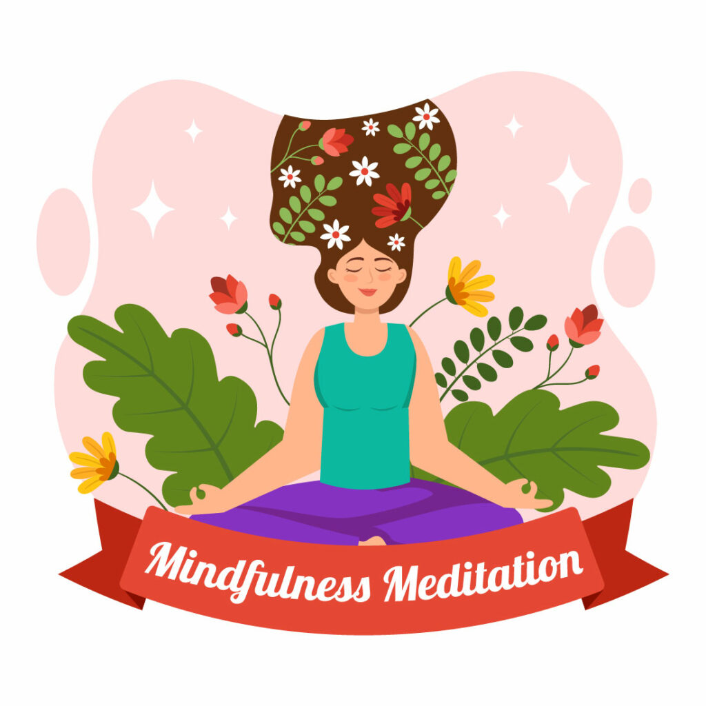 12 Mindfulness Meditation Illustration - MasterBundles