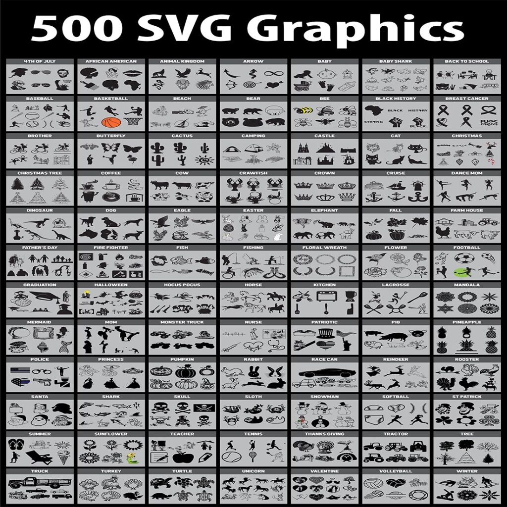 500 SVG Graphics to help you in your DIY projects. Have fun ...