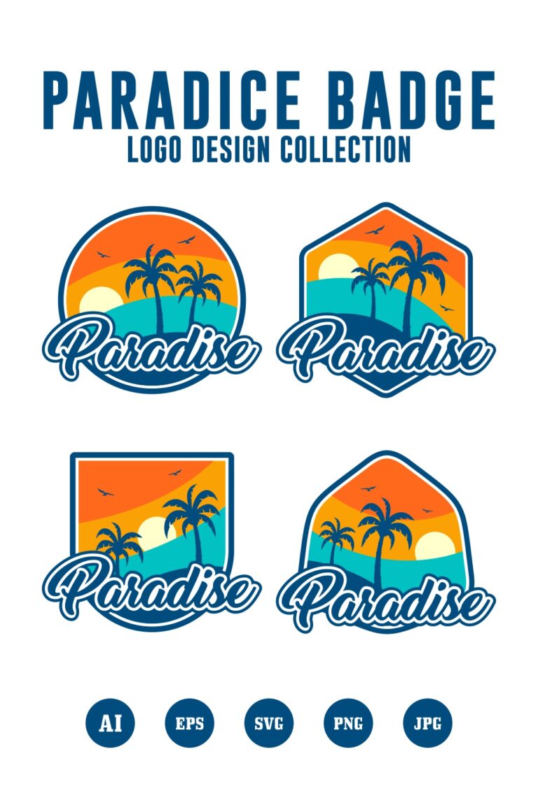 Set Paradise badge logo design collection - $4 - MasterBundles