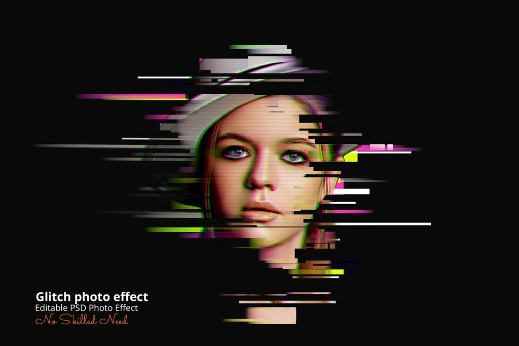 Editable Glitch Photo Effect - MasterBundles