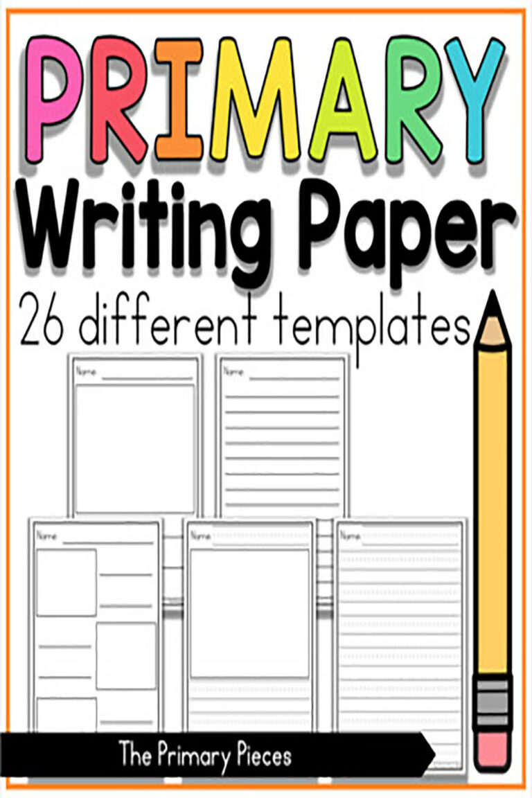 Primary Lined Writing Paper Templates Elementary Handwriting ...