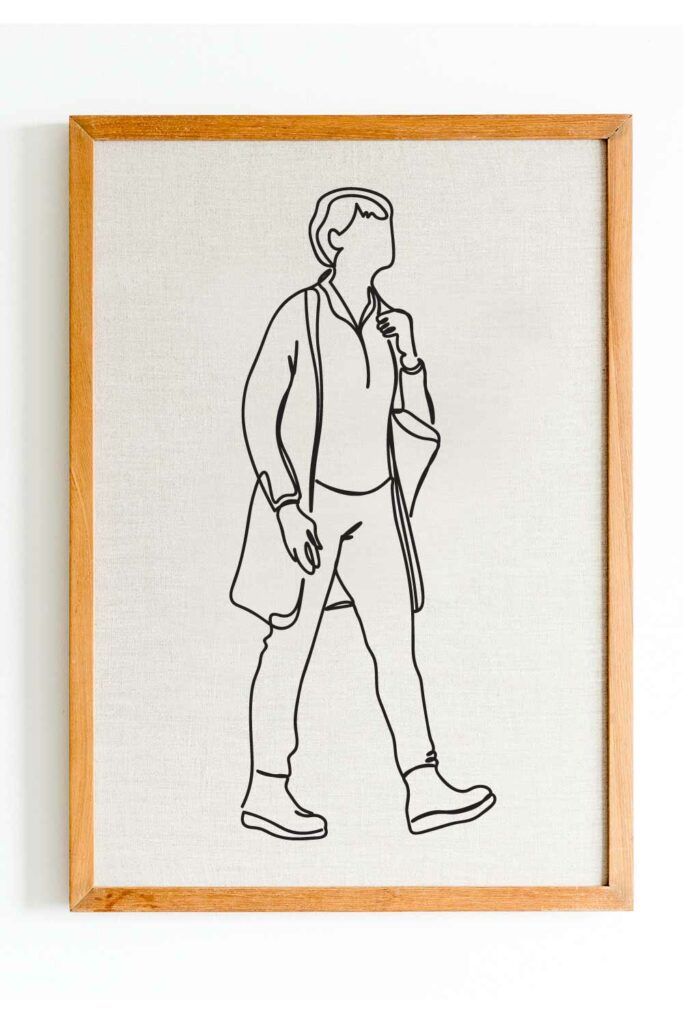 Man Walking Single Line Art Drawing For Personal Or Commercial Use ...