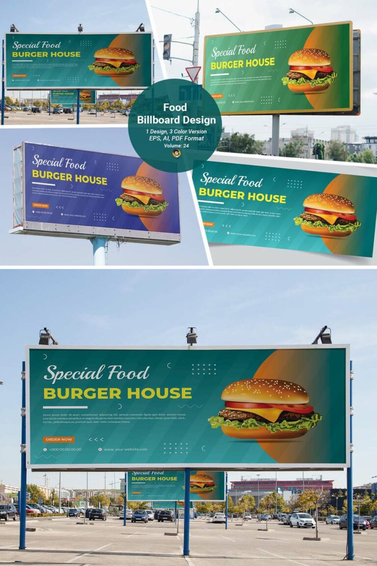 Modern Fast Food Billboard Design - MasterBundles