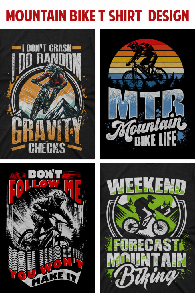 10 amazing Downhill, mountain bike t shirt design - MasterBundles ...