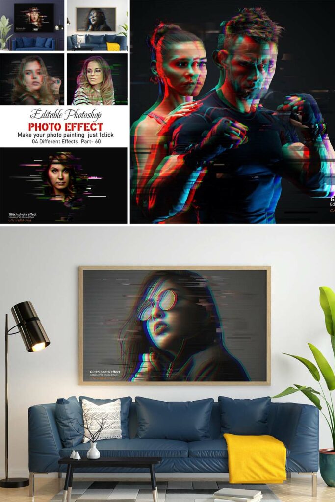 Editable Glitch Photo Effect - MasterBundles