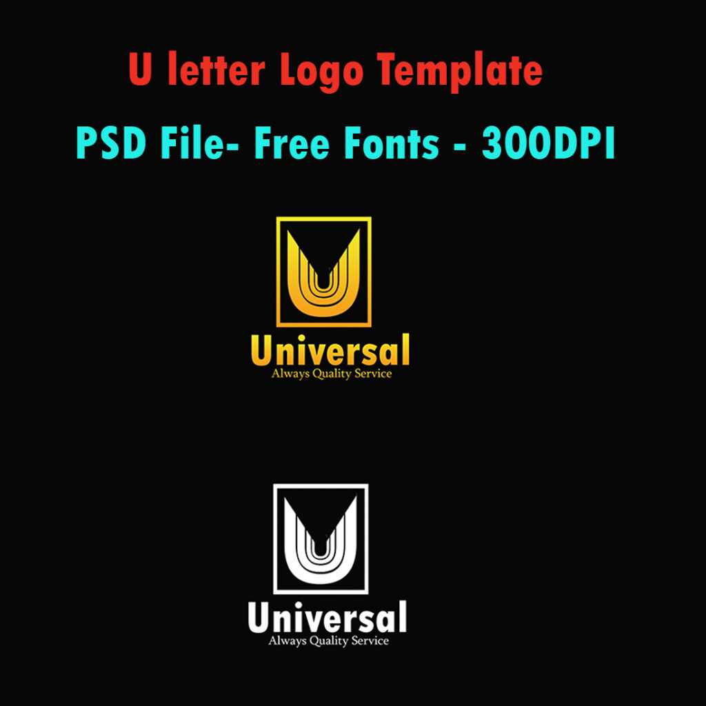 U letter Elegant logo template - MasterBundles