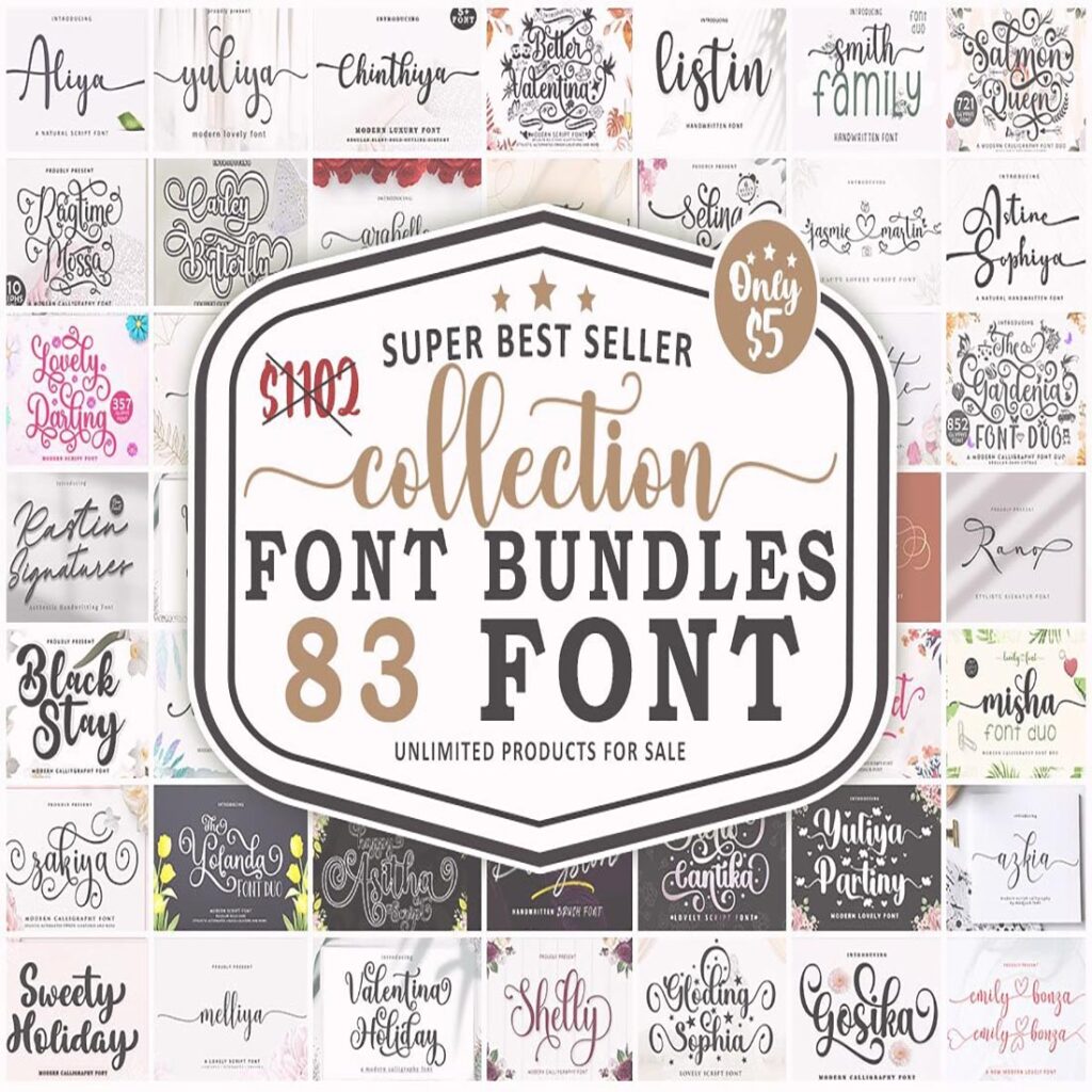 Super Best Seller Collection Font Bundle - MasterBundles