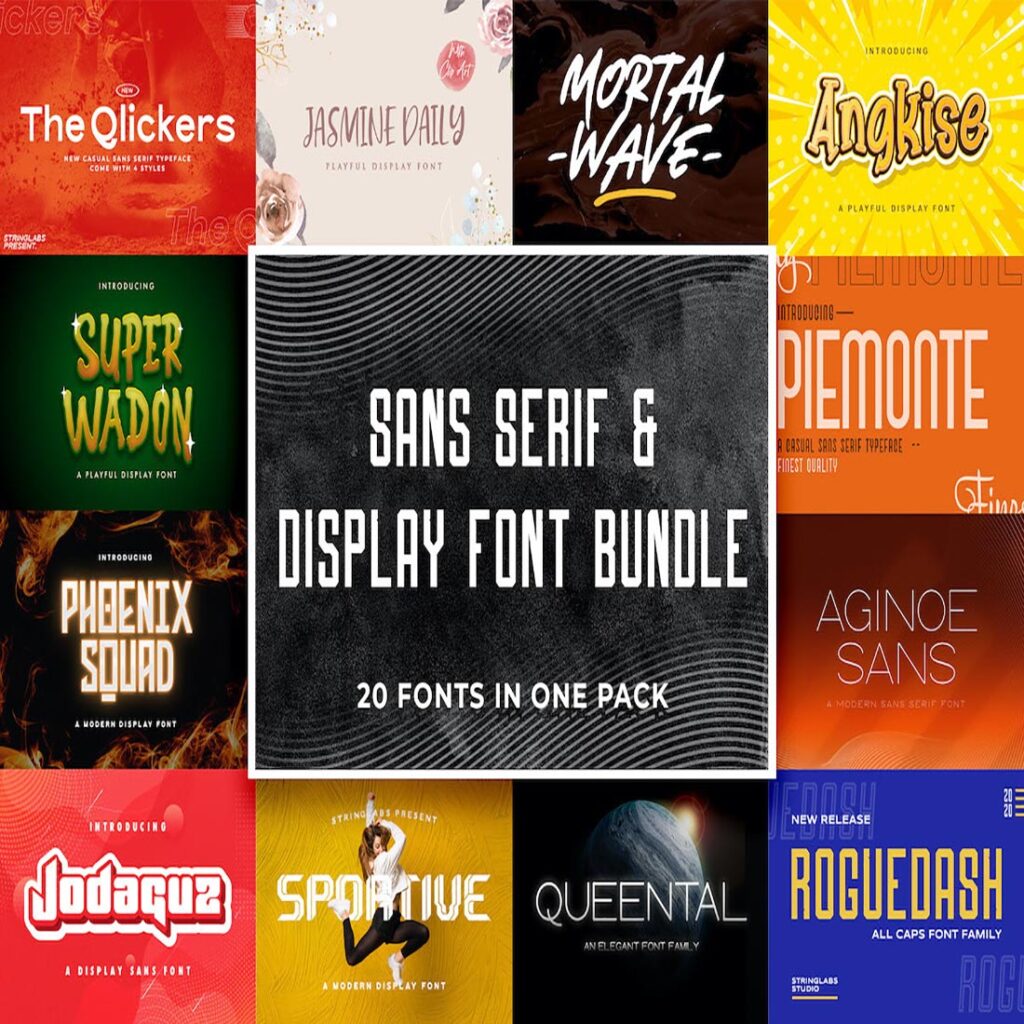 Sans Serif & Display Font Bundle - MasterBundles
