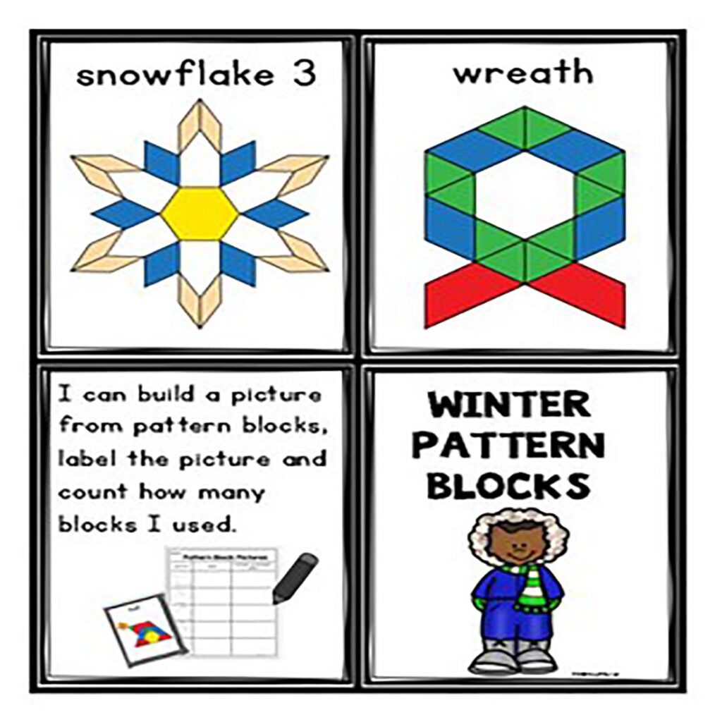 Winter Pattern Blocks Cards - MasterBundles