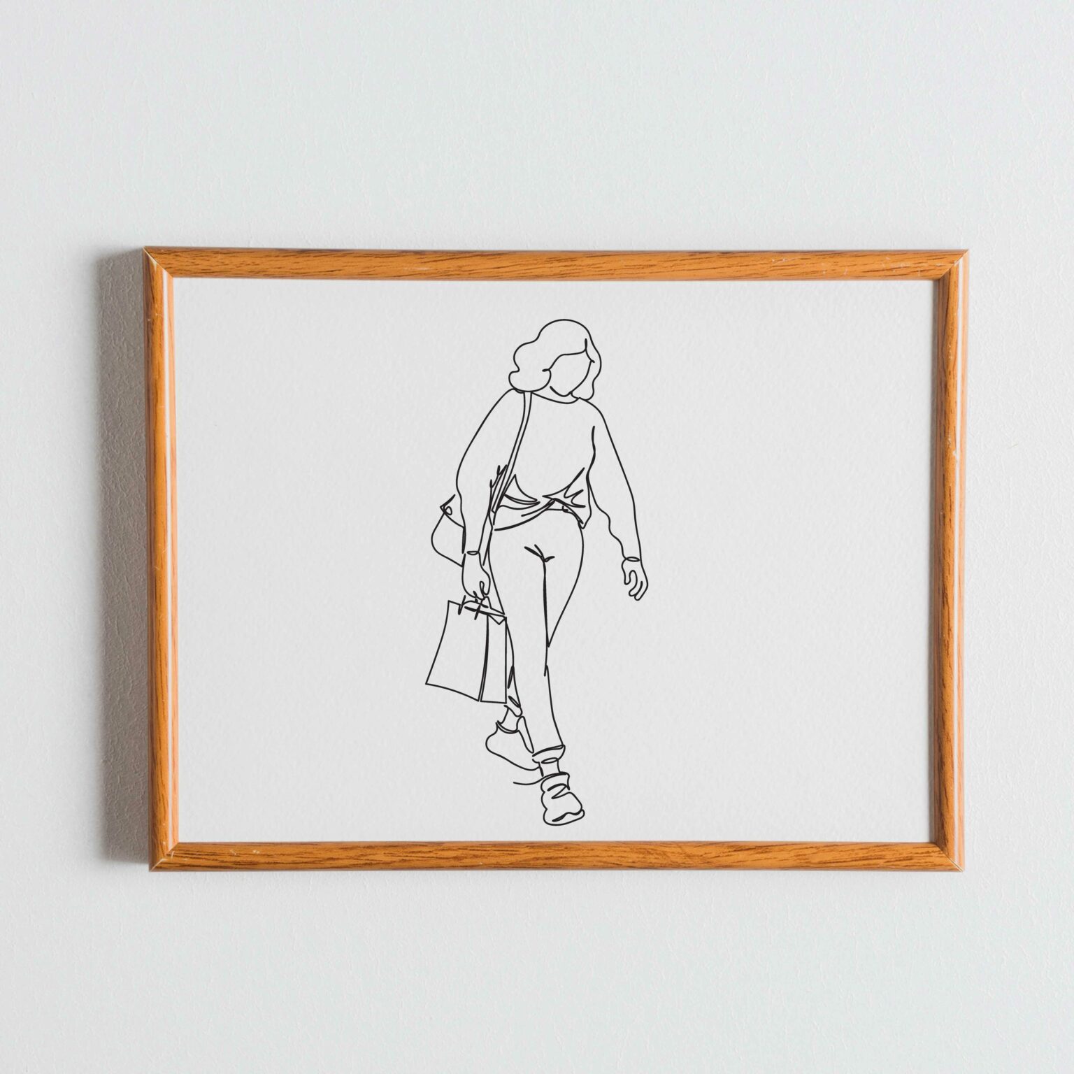 Girl Walking Single Line Art Drawing For Personal Or Commercial Use ...