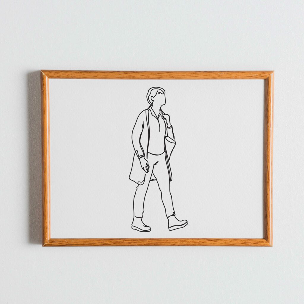 Man Walking Single Line Art Drawing For Personal Or Commercial Use ...