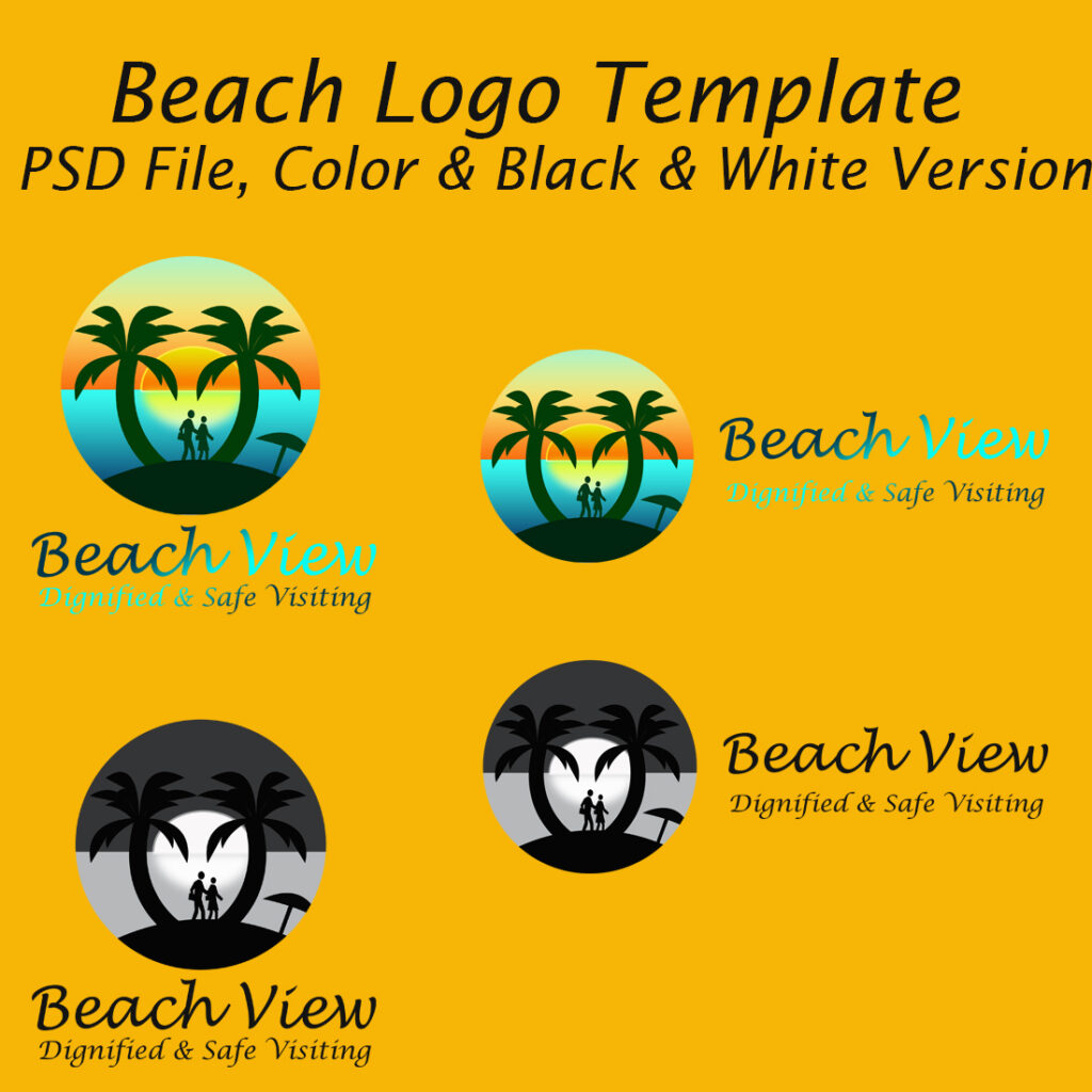 Beautiful Beach Logo Template - MasterBundles