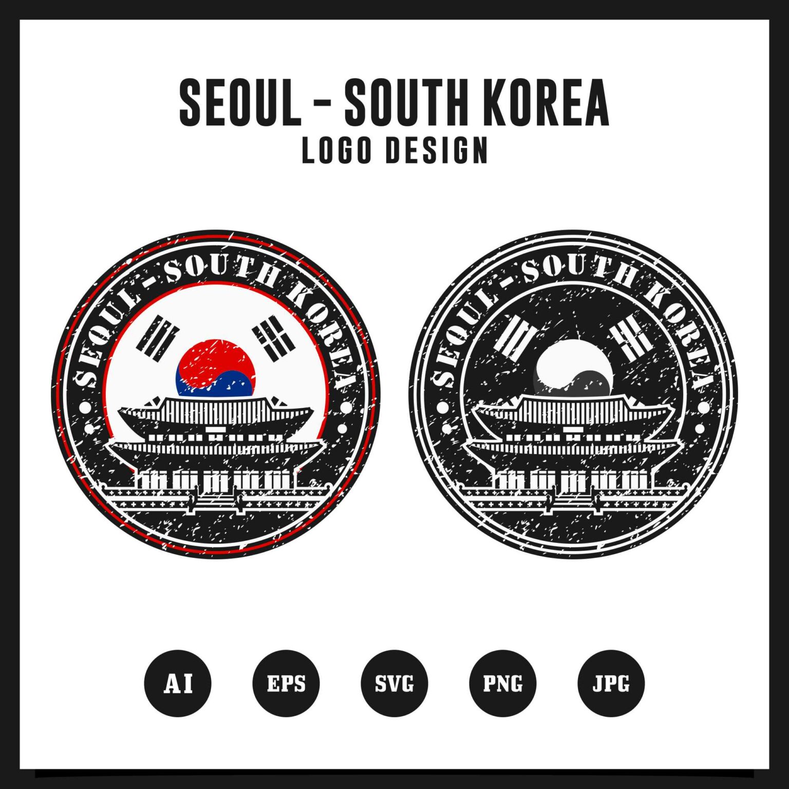 Seoul south korea vector logo design collection - $4 - MasterBundles