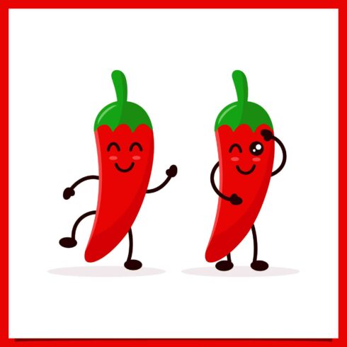 Set cute chili charater vector illustration - $4 - MasterBundles