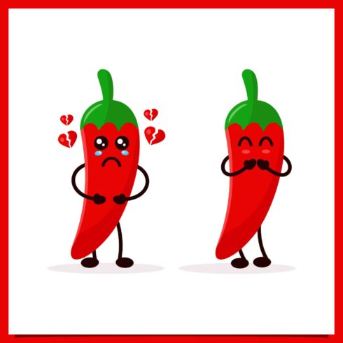 Set cute chili charater vector illustration - $4 - MasterBundles