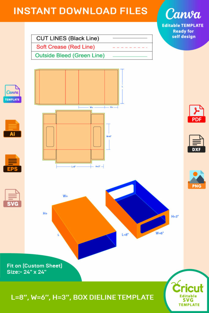 Shoe Box, Match Box Dieline Template - MasterBundles