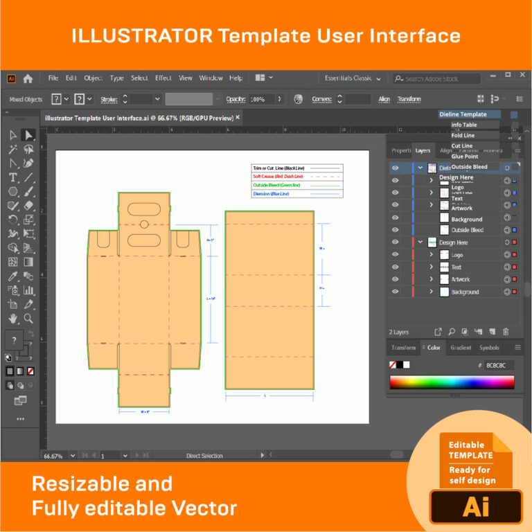 Shoe Lock Box, Dieline Template, SVG, EPS, PDF, DXF, Ai, PNG, JPEG ...