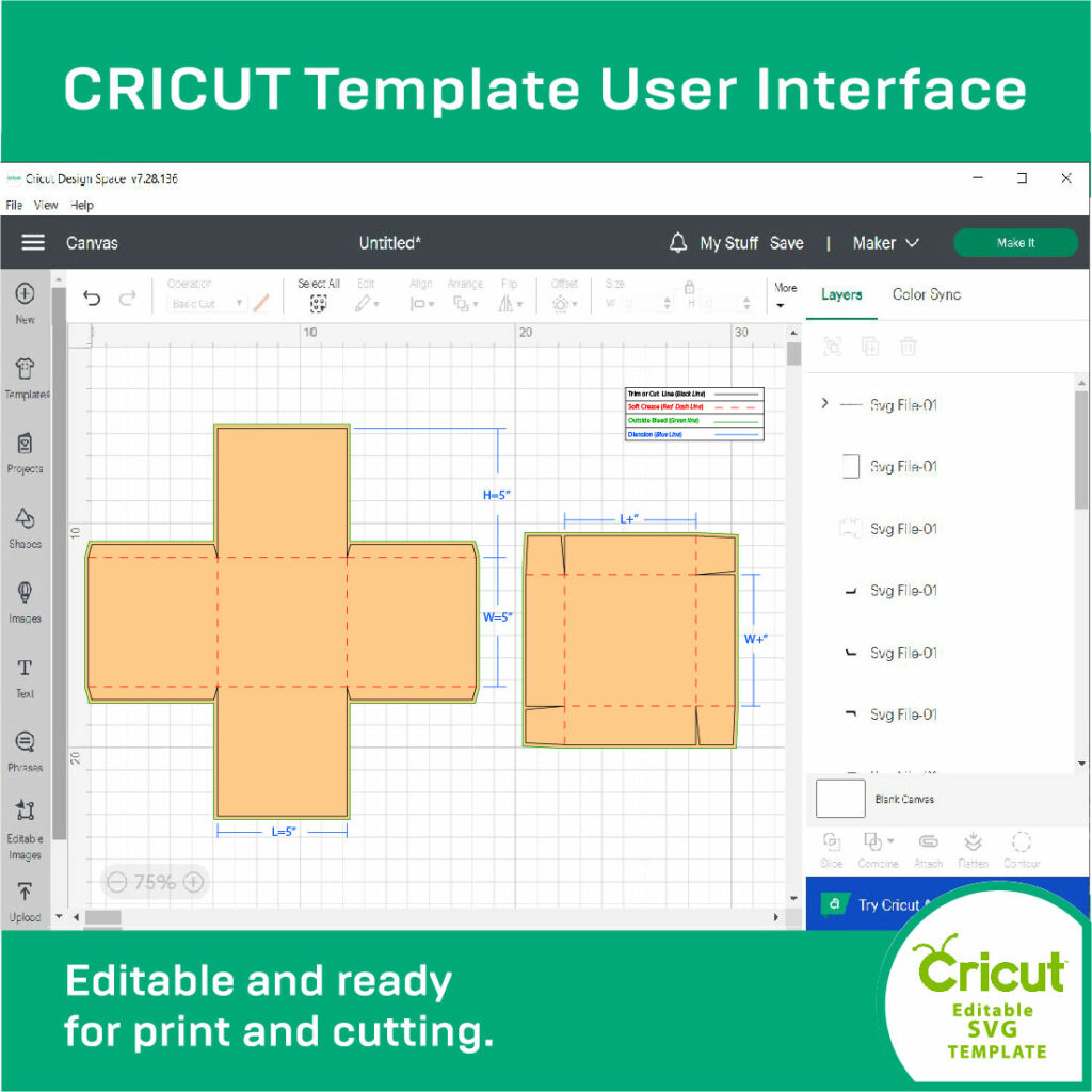 Simple Explasion Box, Storage Box Dieline Template SVG, Ai, EPS, PDF ...