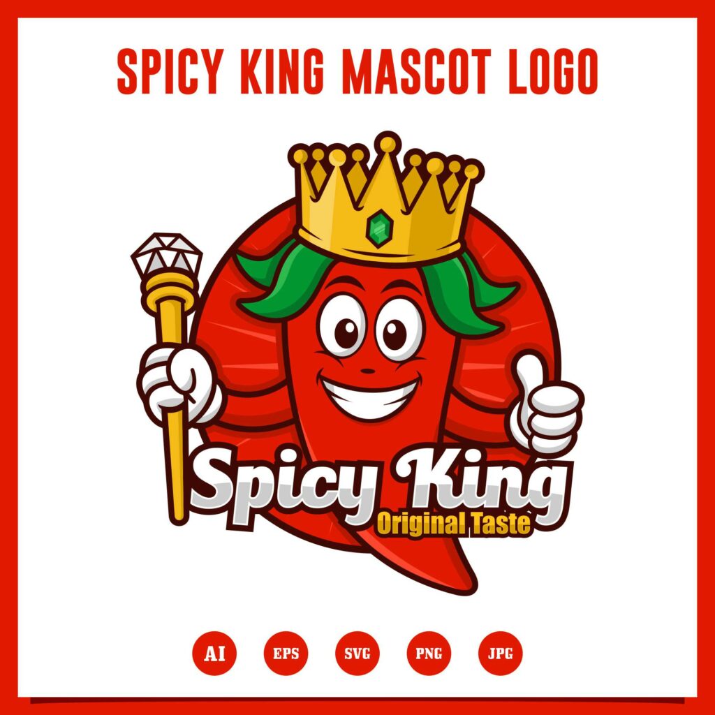 Spicy king logo design illustration - $6 - MasterBundles