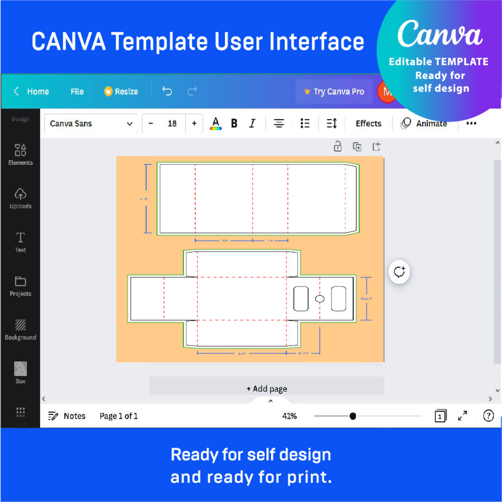 Square Box With Lid, Favor Gift Box Dieline Template SVG, Ai, EPS, PDF ...