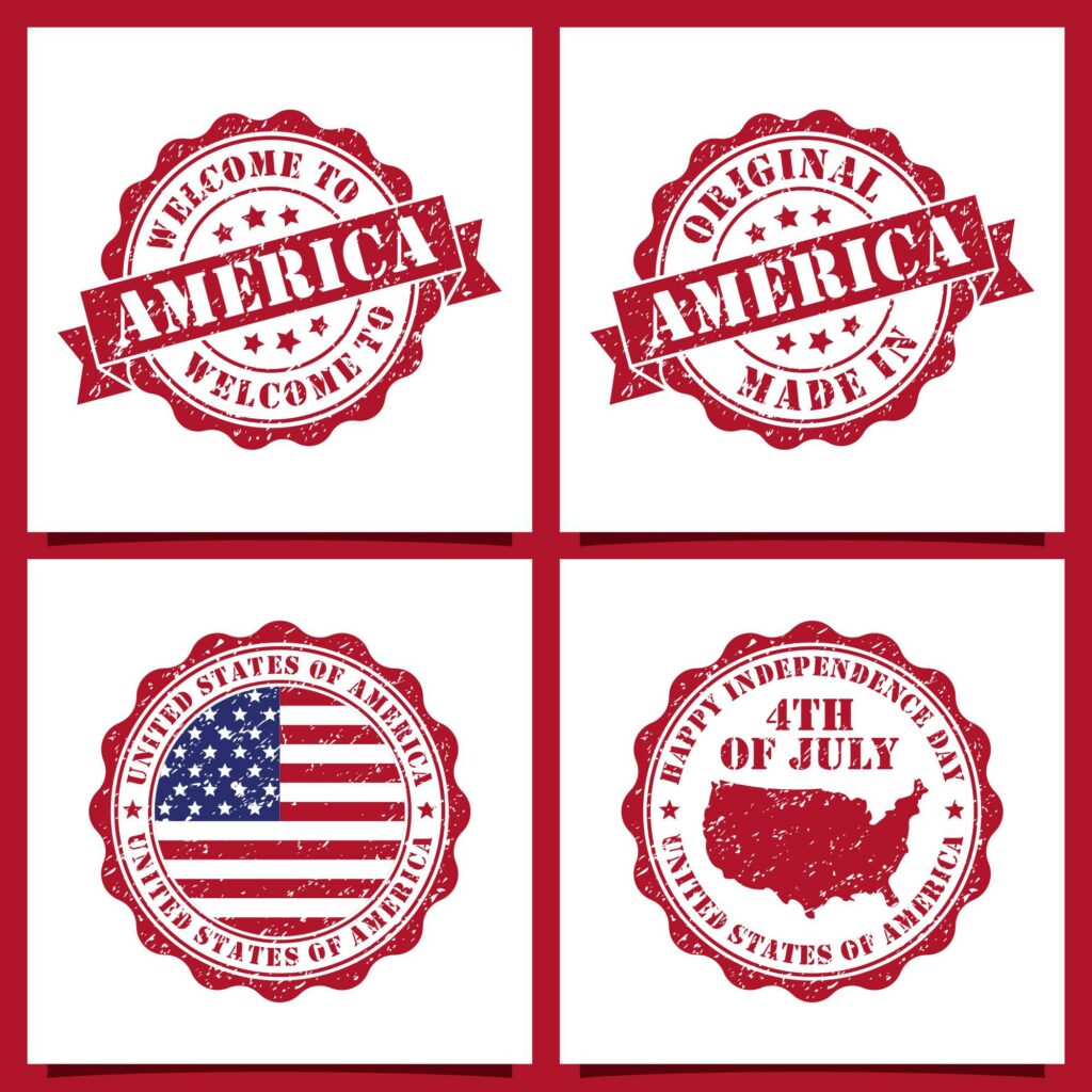 welcome to america vector stamps design collection - $4 - MasterBundles